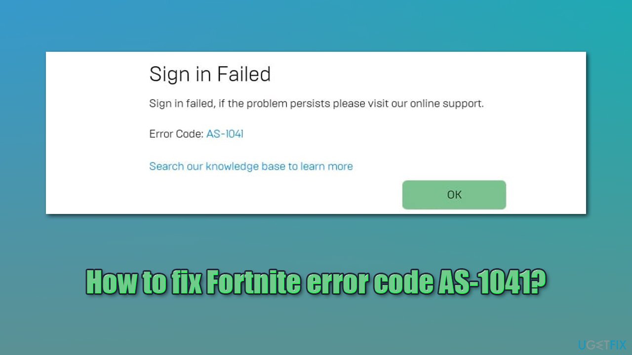 How To Fix Fortnite Error Code AS 1041 How To Fix Fortnite Error Code AS 1041