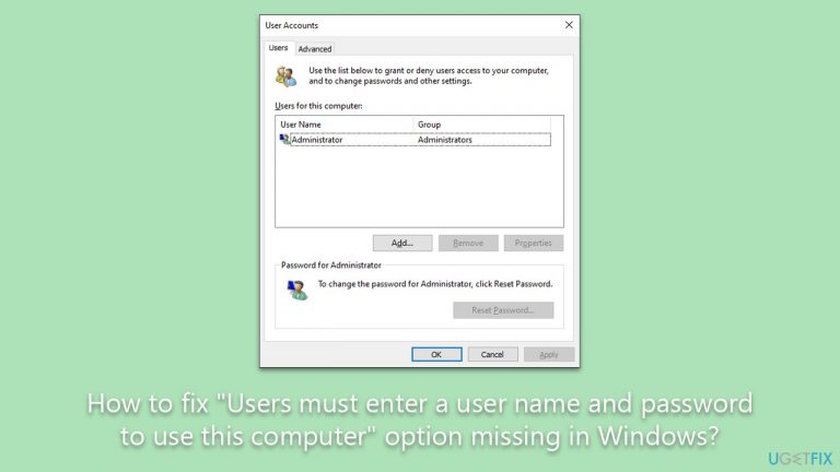How to fix "Users must enter a user name and password to use this ...